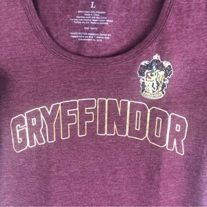 Tops | Harry Potter Gryffindor Varsity Stripe Sleeve Burgundy Tee Shirt ...